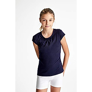 French Toast Girls' Stretch Kick Short, White, M (7/8)