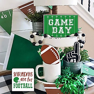 Fall Farmhouses Rustic Football Tiered Tray Decorations Table Decorations for Autumn Thanksgiving Harvest (AS Shown)