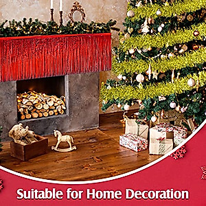 10 Pcs Graduation Parade Float Decorations, Include Foil Fringe Garland Set of 4 and Metallic Twist Garland Set of 6, Car Decorations for Congrats Grad (Cute Red and Gold)