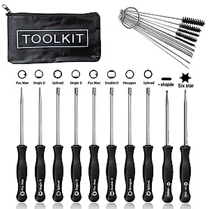 YHLFOOZ 10pcs Carburetor Adjustment Tool Set for Common 2 Cycle Small Engine Echo Poulan Husqvarna MTD Ryobi Homelite String Trimmer Weed Eater Chainsaw (Includes: Cleaning Brush + Black Toolkit)
