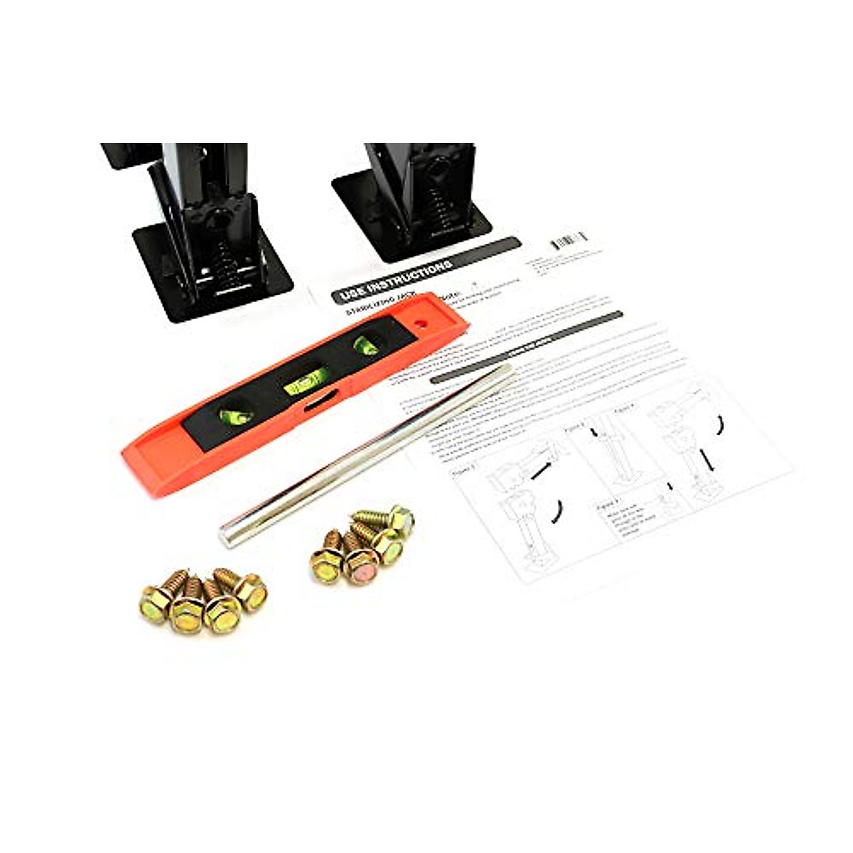 Red Hound Auto 4 Telescoping Folding Trailer Stabilizer Jacks Swing Down 1000 Lbs Support Capacity Each for RV Trailer Camper Includes Handle and Mounting Screws