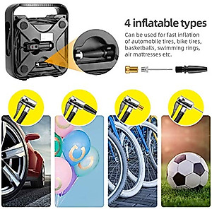 WindGallop Digital Car Tire Inflator Portable Air Compressor for Car Tires 12v Car Air Pump Tire Pump with Pressure Gauge LED Light Valve Adaptors for Bike Automobiles Basketball Pool Toys (1606y)