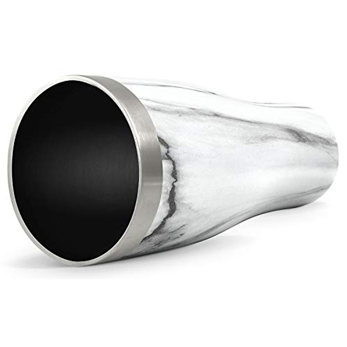 Simple Modern Tumbler with Clear Flip Lid and Straw | Reusable Insulated Water Bottle Stainless Steel Travel Mug | Slim Cruiser Collection | 32oz, Pattern: Carrara Marble