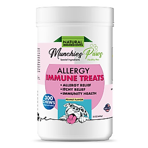 Munchies Paws Dog Treats Omega 3 Made in USA Immune Supplement 300 Count (Bacon)