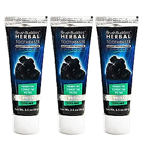 Herbal Activated Charcoal Teeth Whitening Toothpaste, Cool Mint Flavor, 3.5oz, 3 Pack