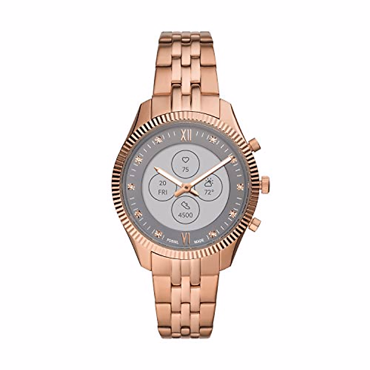 Fossil Women's 38mm Scarlette Mini Stainless Steel Hybrid HR Smart Watch,Fitness Tracker, Color: Rose Gold (Model: FTW7043)