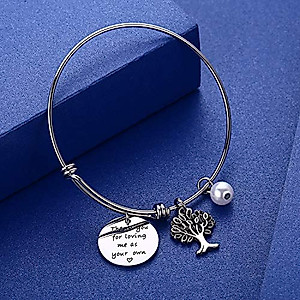 CJ&M Mother In Law Gift Family Tree Bracelet - Thank You For Raising The Man/I Will Take Care Of Her Always Bracelet Christmas Gifts,Mother's Day Gifts (Thank-Raising-Bracelet) (Step Mother)