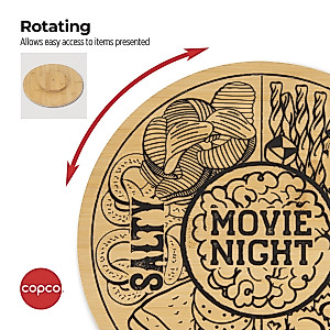 Copco Bamboo Lazy Susan Kitchen Turntable for Entertaining, Movie Night DIY Design, 10-Inch, Bamboo