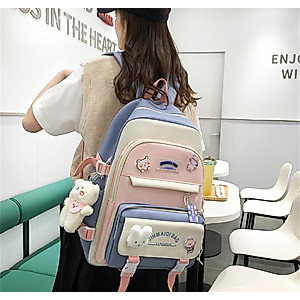 5Pcs Accessories Backpack with Pin & Set Cute Backpack Kawaii Backpack School Bags for Teen Girl