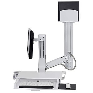 Ergotron StyleView Wall Mount for Monitor, Keyboard, Bar Code Scanner, CPU, Mouse - White - 1 Display(s) Supported24 Screen Support - 31.97 lb Load Capacity - 75 x 75, 100 x 100 VESA Standard