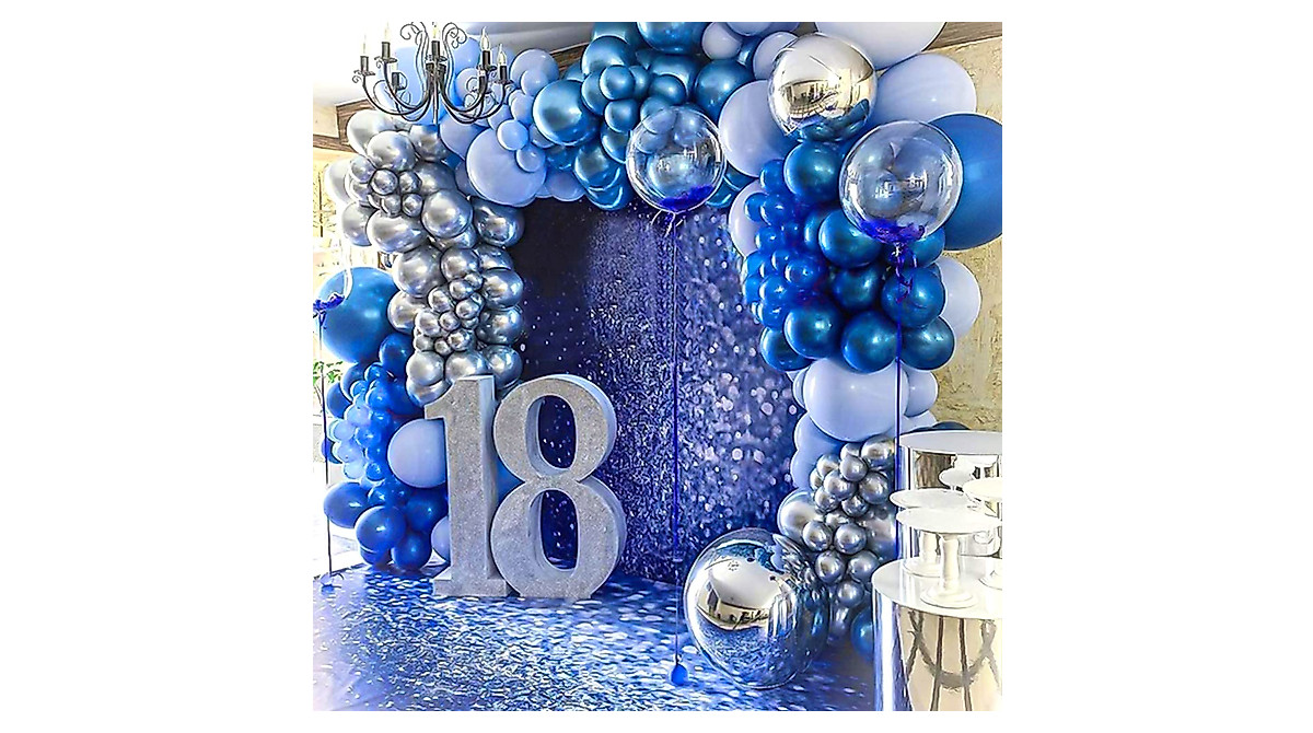 Metallic Blue Balloon Garland Kit - 110 Pcs for Celebrations