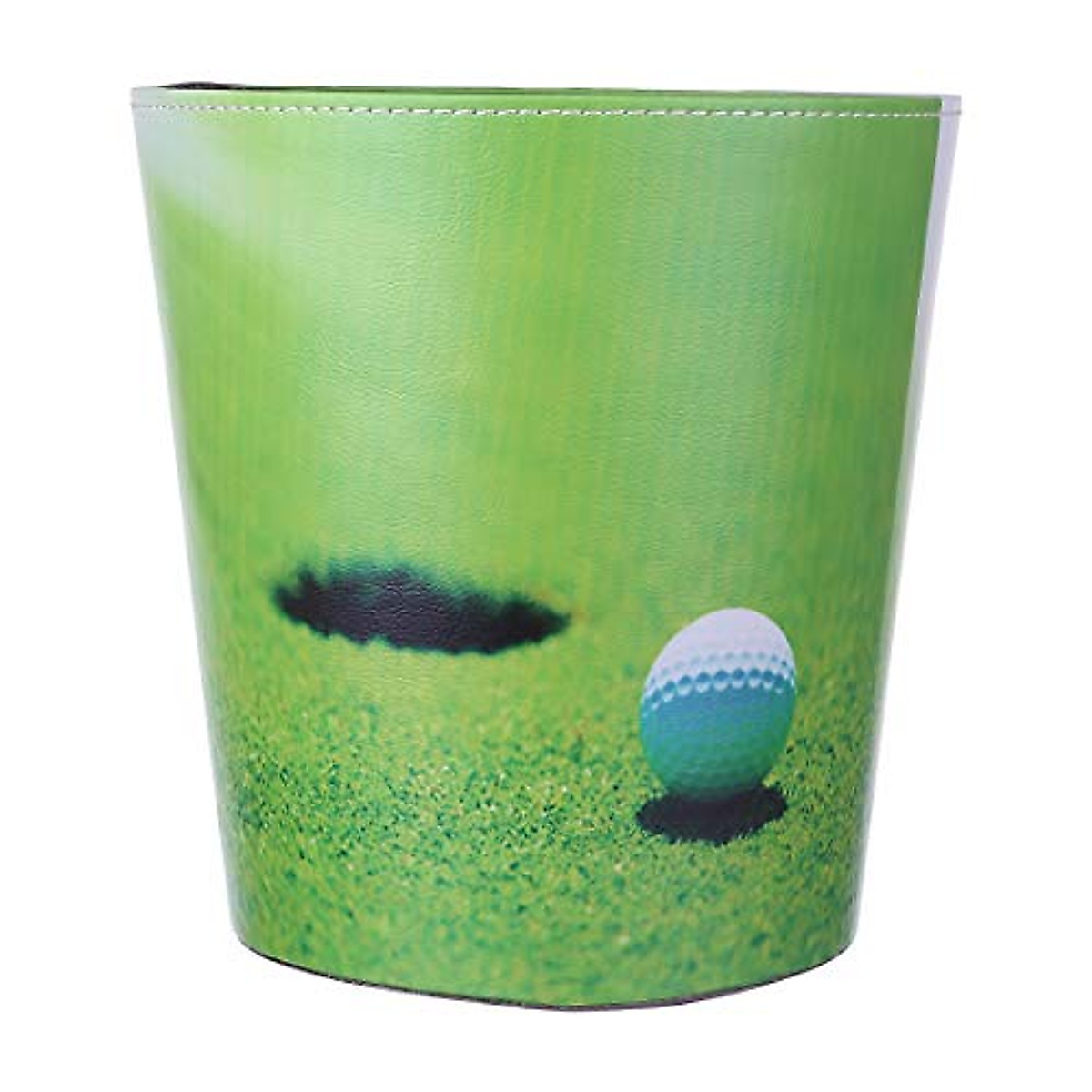 Fcoson 10 Liter Trash Can, Leather Wastebasket Without Lid for Kitchen, Bedroom, Living Room, Office