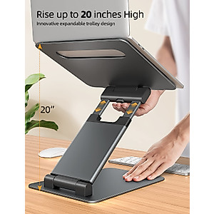 Nulaxy Laptop Stand for Desk, Ergonomic Sit to Stand Laptop Holder Convertor, Adjustable Height from 1.18" to 21", Supports up to 22lbs, Compatible with MacBook, All Laptops Computer Tablets 10-17"