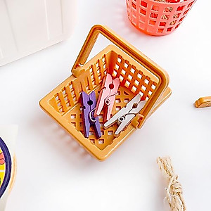 23 Pcs Miniature Laundry Room Furniture Accessories, Mini Washing Machine Drying Rack Iron and Ironing Table Storage Basket Towel Clothes Pins Clips for Mini House Laundry Life Scene Decor