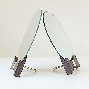 Vanity Mirror Solid Wood Desktop Makeup Mirror HD Dressing Mirror Desktop Independent Bathroom Mirror Suitable Dressing Table Bedroom Household Cosmetic Mirror