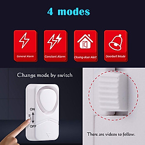 Door Alarm for Home Security, Updated Magnetic Alarm for Kids Safety, Chime Window Alarm Sensor, 110dB, Pool Alarm (2 Pack)