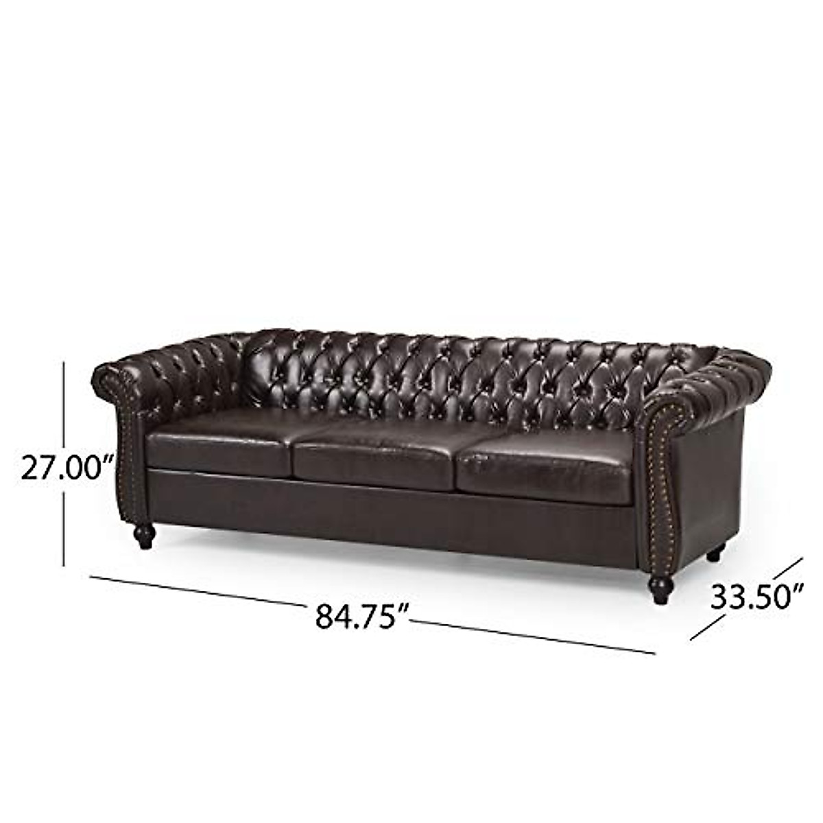 Christopher Knight Home Norma Sofas, Brown, Dark Brown