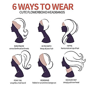 K-Elewon 3 Pack Women Wide Elastic Head Wrap Headband Sports yoga Hair Band (3 Pack(A12))