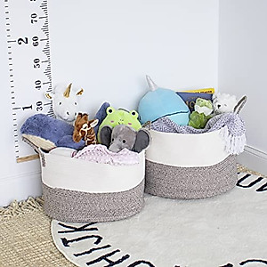 Humble Crew Cotton Rope Basket, Medium & Small, White/Beige