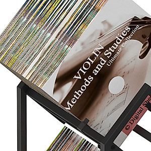 Simoretus Vinyl Record Storage Holder Rack LP Storage Display Stand with Casters Easy to Move Mobile Book Albums Storage Magazine Holder Office Files Organizer Shelf (T-32.5 inches)