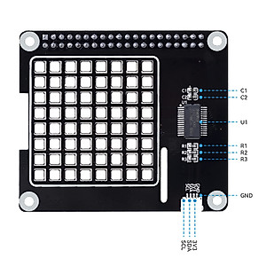 SunFounder RGB 8x8 64 LED Matrix Panel Individually Addressable for Raspberry Pi I2C Control 24 bit Color Programmable