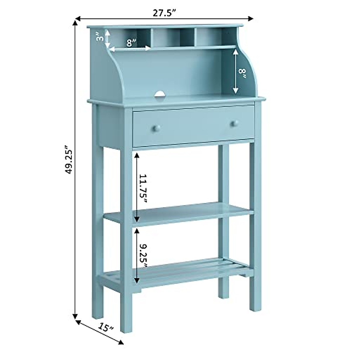 Convenience Concepts Designs2Go Office / Kitchen Storage Desk, Sea Foam