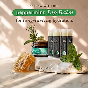 Organic Lip Scrub Mint - Lip Scrubs Exfoliator & Moisturizer, Lip Exfoliator Scrub, Sugar Lip Scrubs, Lip Sugar Scrub, Lip Care Products for Chapped Lips, Lip Scrubber, Lip Moisturizer for Dry Lips