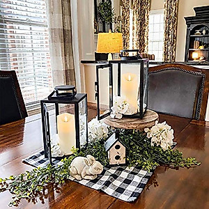 5plots 7"x 2.2" Flickering Flameless Candles, Moving Flame, Battery Operated LED Pillar Candles with Timers and Remote Control, Made of Wax-Like Frosted Plastic, Won’t Melt, Ivory, Skinny, Set of 6