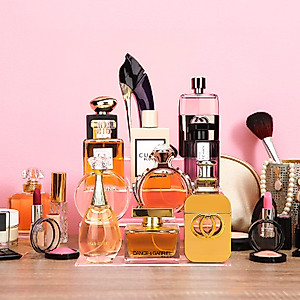 YIDITTHOPE 3 Tier Clear Acrylic Display Riser Shelf for Pops & Toys Figures,9 in Cupcake Stand for Nail Polish, Shot Glasses, Perfume & Cologne Organizer, Crystals Collectibles Decoration in Cabinet