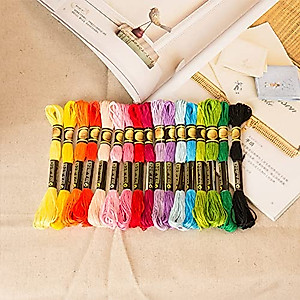 Dimensean Cross Stitch Kits, Stamped Cross Stitch Kits for Adults Beginners,Full Range of Cross-Stitch Stamped Kits Needlecrafts Embroidery Kits 11CT-Four Seasons Garland 17.7x17.7 inch