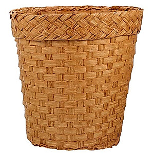 Zerodeko Household Trash can Home Decor Bathroom Laundry Basket Household Waste Paper Basket Woven Storage Basket Boho Decor Desktop Trash can