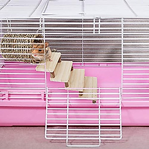 Hamster Chew Toys,Guinea Pig Wooden Molar Toys Wooden Stair and Drill Pipe Set Safe Climbing Protect Teeth Health for Golden Silk Bear Totoro Hamster Guinea Pig Gerbil Etc