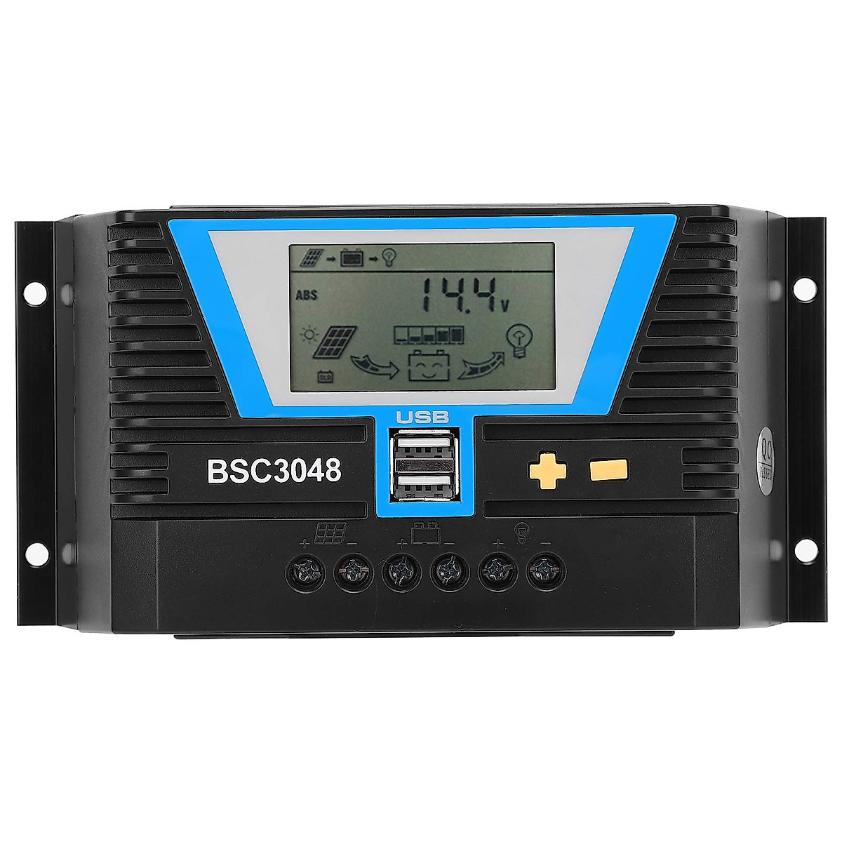 Solar Controller, Intelligent Erengy Controller Strong and Durable 12V/24V/36V/48V BSC3048 Solar Controller for Variety Batteries