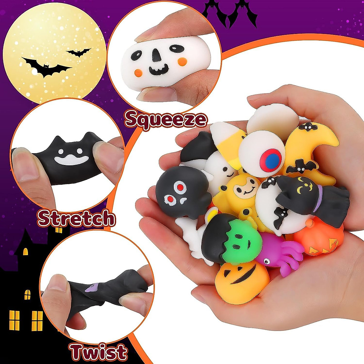 Sibucor 104 Pcs Halloween Party Favors for Kids, Pop It Fidget Toys, Classroom Prizes, Pinata Filler Goody Bag Stuffers, Treasure Box Toys, School Rewards,Treasure Chest Carnival Prizes Bulk Toys