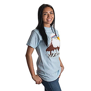 USA Mullet Eagle | Patriotic 80's Eagle of Freedom - Merica Unisex T-Shirt-Adult,S Light Blue