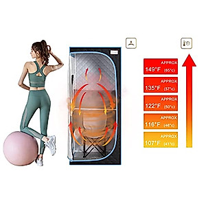 SALUSHEAT Full Size Infrared Sauna, One Person Home Sauna Spa Portable Sauna Tent with Remote Heating Foot Pad, Upgraded Chair, Black(29.1"*29.1"*66.5")