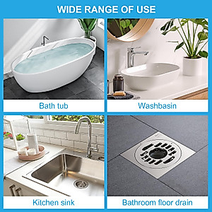 Qoosea 30 Pack Disposable Shower Drain Hair Catcher Shower Drain Cover Hair Catcher Mesh Stickers for Bathroom Washbasin Bathtub Kitchen Sink for Human and Pet Hair(Round-30pcs)