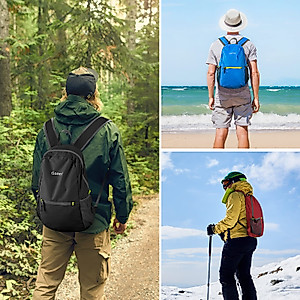 Gonex Ultra Lightweight Packable Backpack Daypack Handy Foldable Camping Outdoor Travel Cycling School Backpacking(Black)
