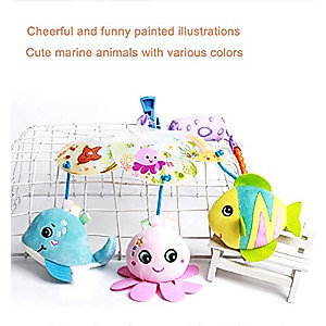 YOYIKER Baby Toys Stroller Toy Clip On Car Seat Toys for Infant, Babies Hanging Toy with Rattle for Toddlers Gift (Marine Animals)
