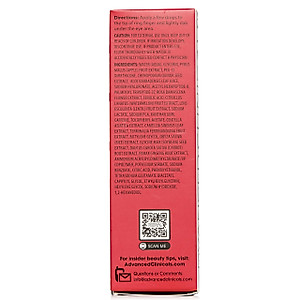 Advanced Clinicals Dark Circle Under Eye Serum Anti Aging Brightening Facial Treatment Targets Look Of Puffy Eyes, Crows Feet, & Sagging Skin W/Vitamin C, Hyaluronic Acid, & Ferulic Acid, 1.75 Fl Oz