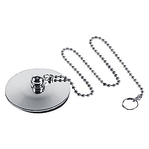 Kitchen Sink, Asixx Chrome Kitchen Sink Bathroom Bathtub Drain Cover Stopper Solid Metal Waste Plug With Chain
