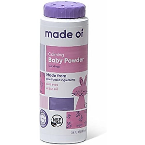 MADE OF Organic Baby Powder - Organic Corn Starch Baby Powder for Sensitive Skin - NSF Organic Certified - Made in USA - 3.4oz