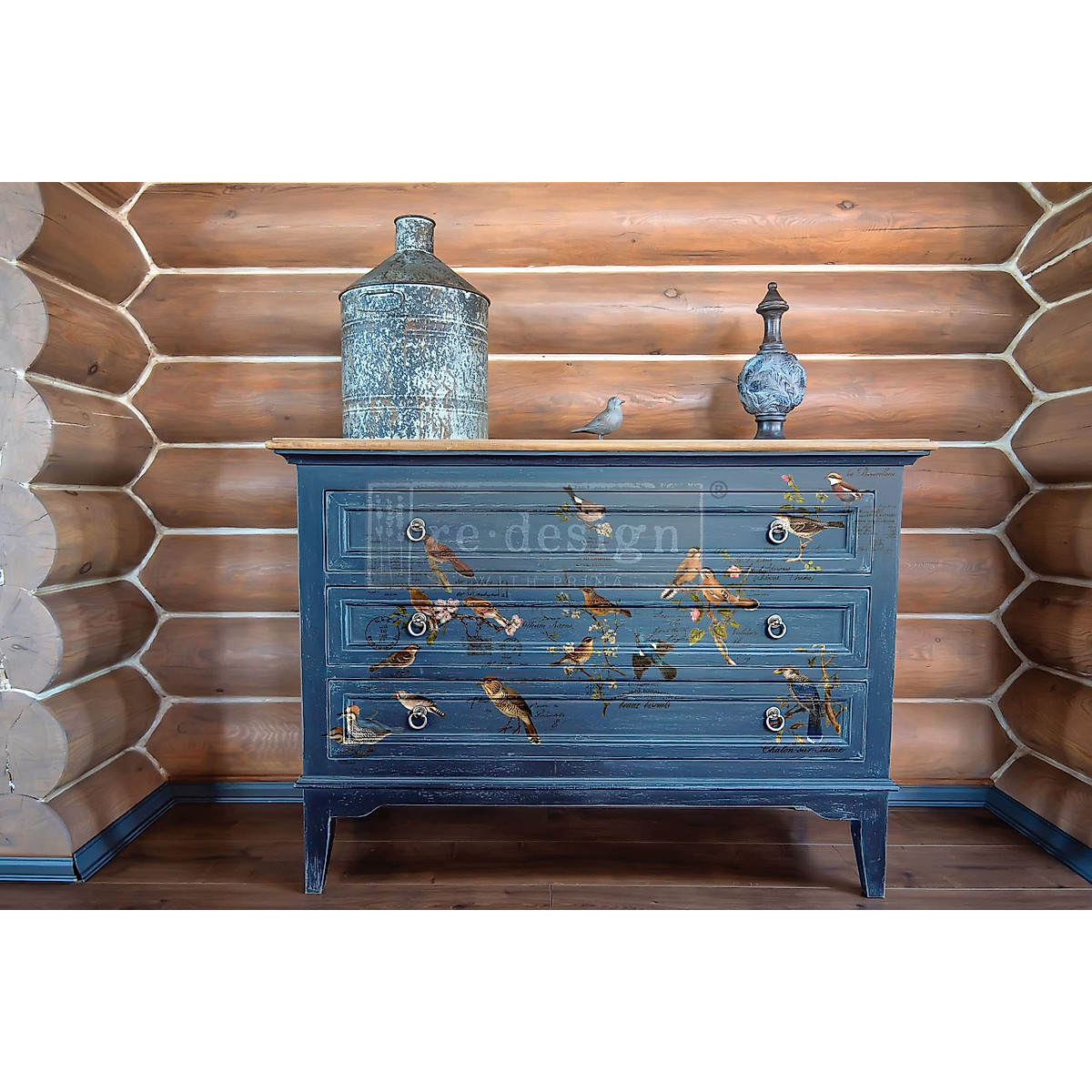 Redesign With Prima Decor Transfers® Postal Birds Total Sheet Size 24"x35",Cut Into 3 Sheets 655350647551