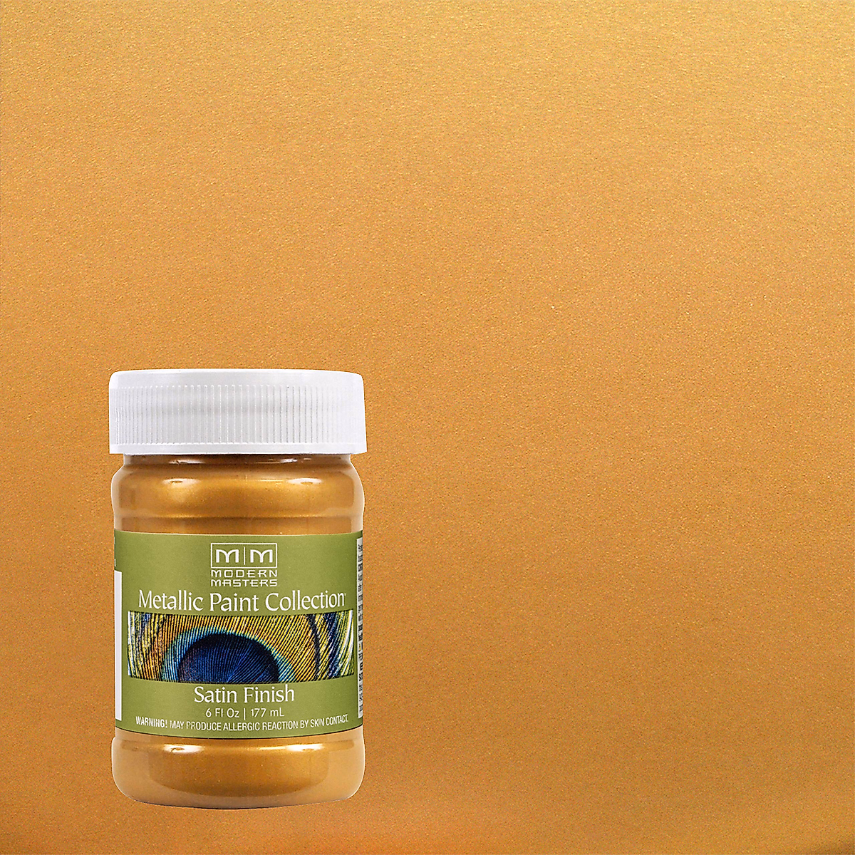 6 oz Modern Masters ME659 Olympic Gold Metallic Paint Collection, Satin Water-Based Decorative Metallic Paint