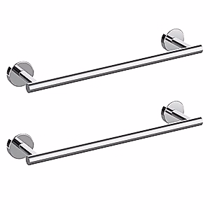 Cilee 2 Pieces Polished Chrome Bathroom Towel Bar, 16 Inch Double Towel Racks,Bathroom Towel Holder Hand Towel Bar for Bathroom Stainless Steel Wall Mount