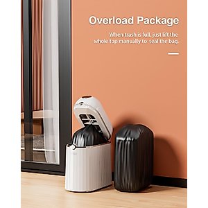 JustBeEasy Bathroom Automatic Touchless Trash Can, Self Sealing and Self Changing, Smart Motion Sensor Trash Can with Lid, 2.7 Gallon Waterproof Small Bedroom Garbage Can