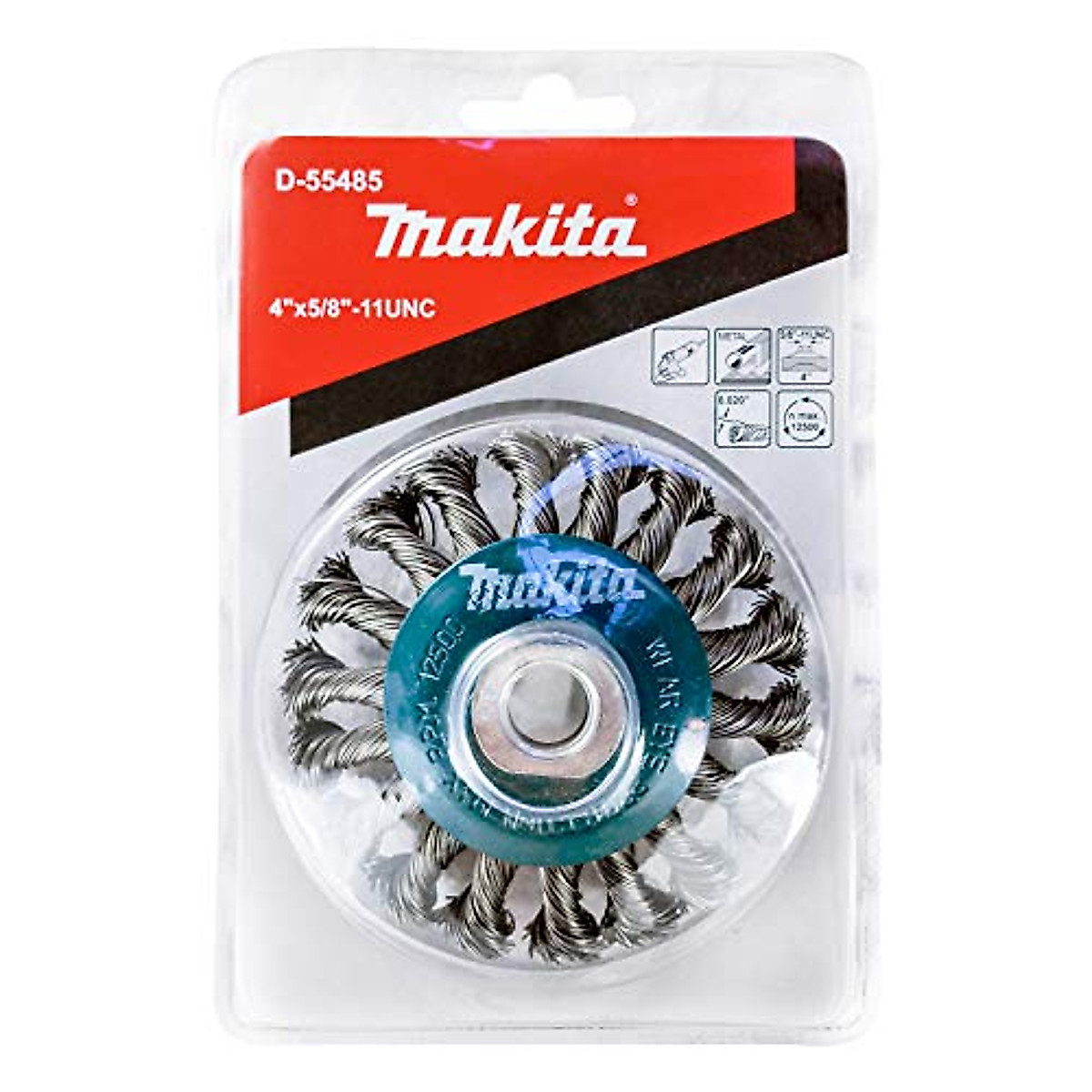 Makita 2 Piece - 4 Inch Crimped & Twist Wire Wheel Brush Set for 4.5" Grinders - Complete Conditioning for Metal - 4" x 5/8-Inch | 11 UNC