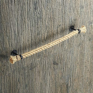 YJ YANJUN Nautical Towel Bar Black Nautical Accessories for Bathroom Nautical Bathroom Decor Rope Towel Racks for Bathroom Wall Mounted
