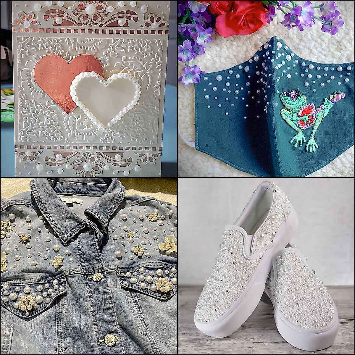 5600 Pieces Half Pearl Beads for Crafting Flatback Crafts Pearls for Nail Art Craft DIY Scrapbooking Jewelry Making Makeup Phone Shoes White Pearls Gems Half Round Flat Back Pearls (2/3/4/5/6/8/10mm)