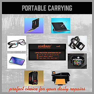 HORUSDY Precision Screwdriver Set | 12-Piece | Phillips | Slotted | Torx Star | Non-Slip Grip | Magnetic Small Screwdriver Set for Computer, Laptop, Eyeglass, Watch, Laptop, Phone